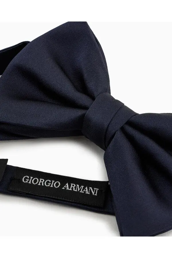 Giorgio Armani Silk-blend Bow Tie - Blue