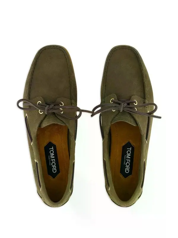 TOM FORD Robin Boat Shoes - Green