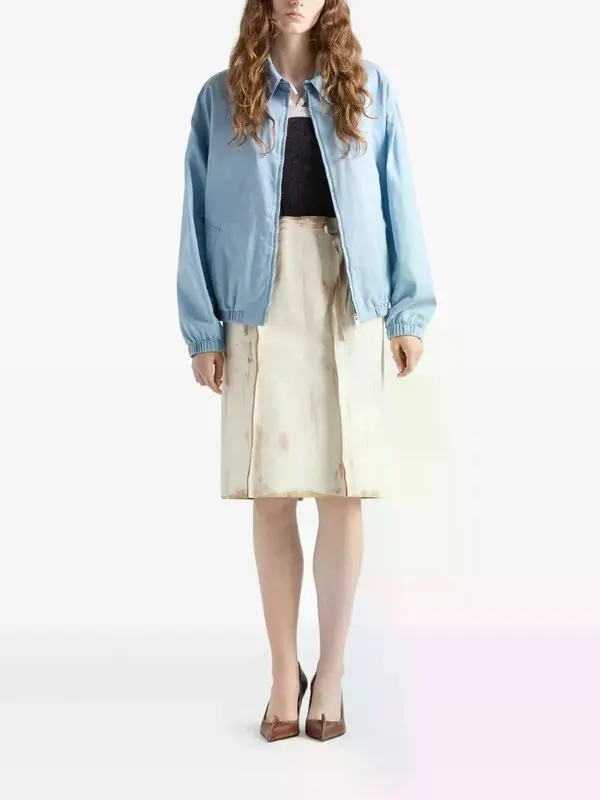 Prada Embroidered Logo Jacket - Blue
