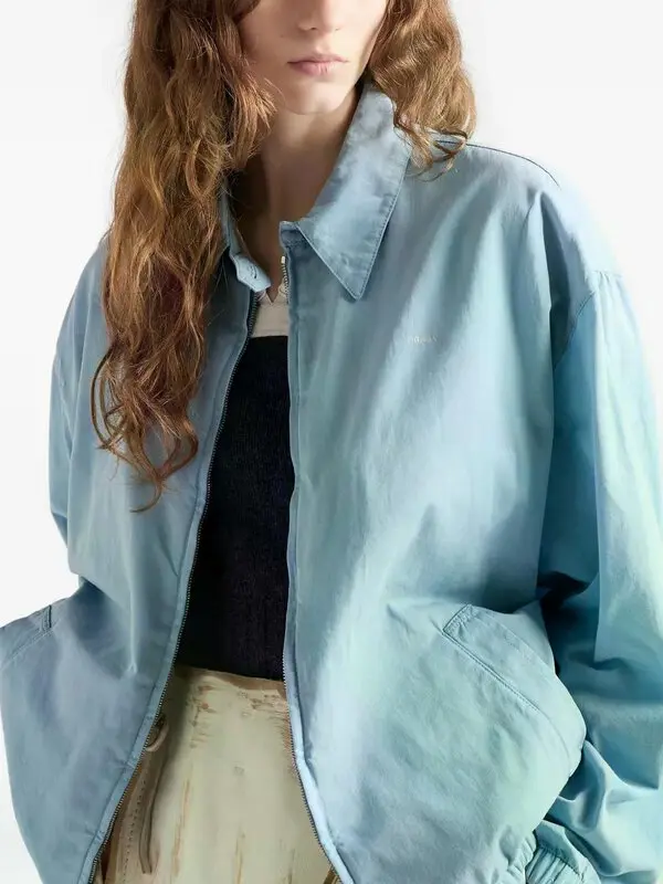 Prada Embroidered Logo Jacket - Blue