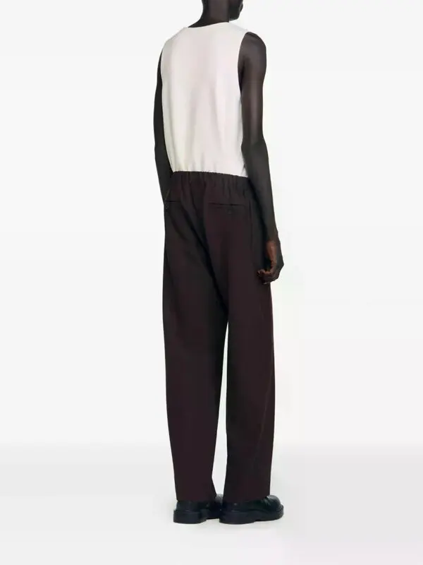 Sandro Elastic-waist Pleated Trousers - Brown