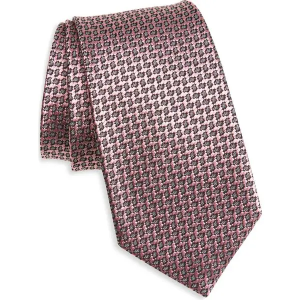 Zegna Geometric Silk Jacquard Tie - Pink