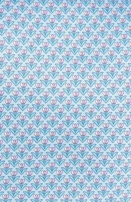 Zegna Floral Mulberry Silk Tie - Light Blue