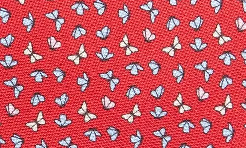 Zegna Butterfly Print Silk Neck Tie - Red