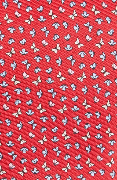 Zegna Butterfly Print Silk Neck Tie - Red