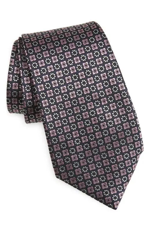 Zegna Cinque Pieghe Silk Jacquard Tie - Pink