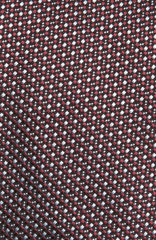 Zegna Geometric Silk Jacquard Tie - Dark Red