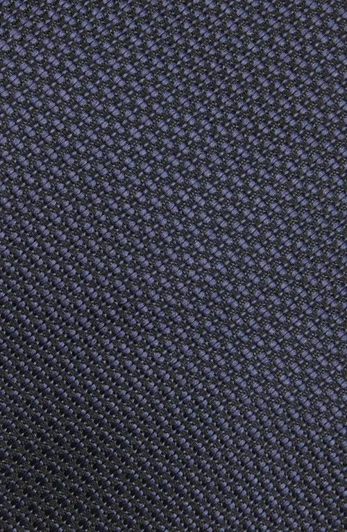 Zegna Mulberry Silk Jacquard Neck Tie - Dark Blue