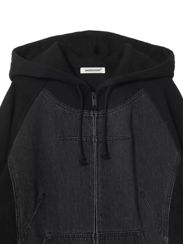 UNDERCOVERISM Denim-panel Zip-up Hoodie