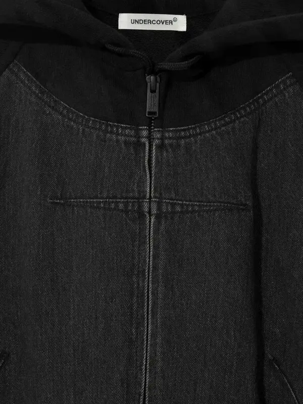 UNDERCOVERISM Denim-panel Zip-up Hoodie