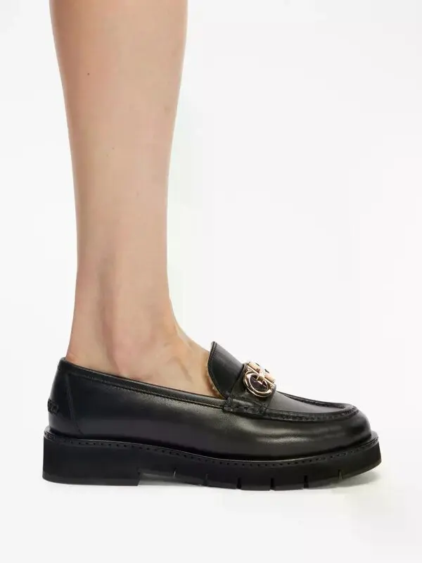 FERRAGAMO Gancini-buckle Leather Loafers