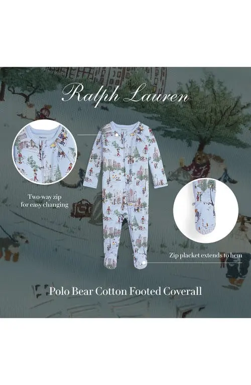 Ralph Lauren Bear Print Cotton Footie