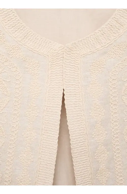 Mango Embroidered Linen Vest