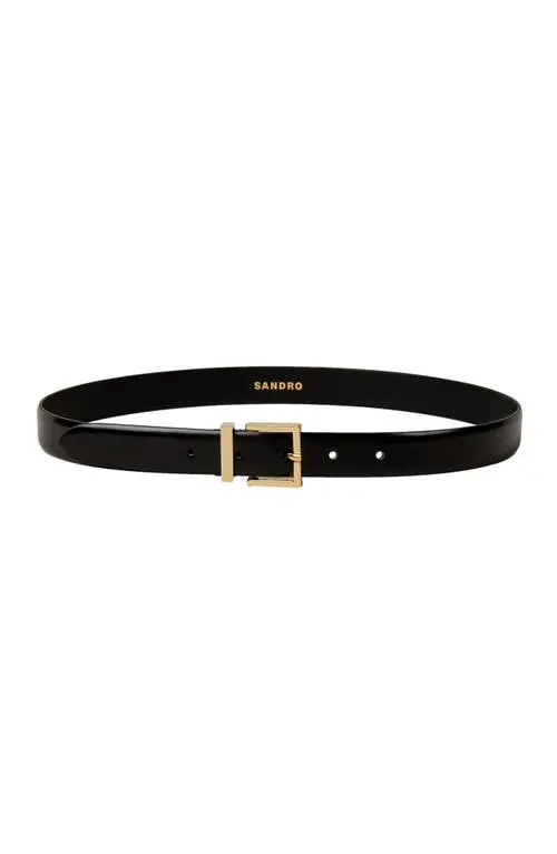 Sandro Smooth Leather Belt - Black
