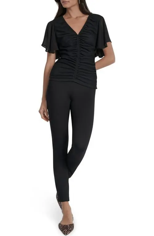 Dkny Ruched V-neck Shirt