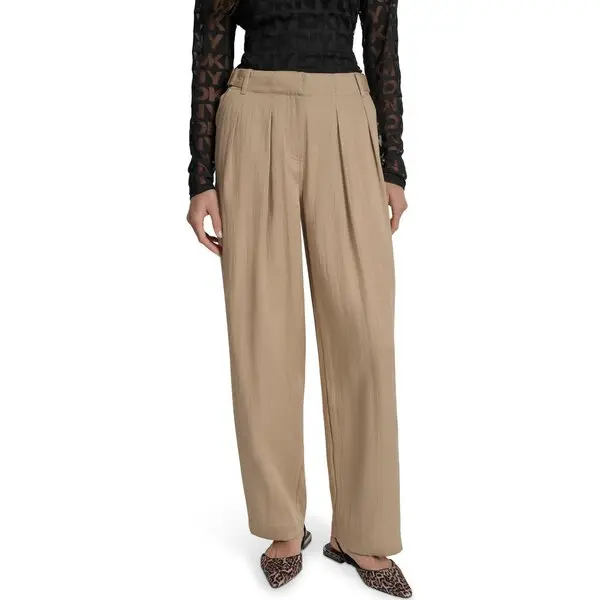 Dkny Weathered Twill Pleated Pants
