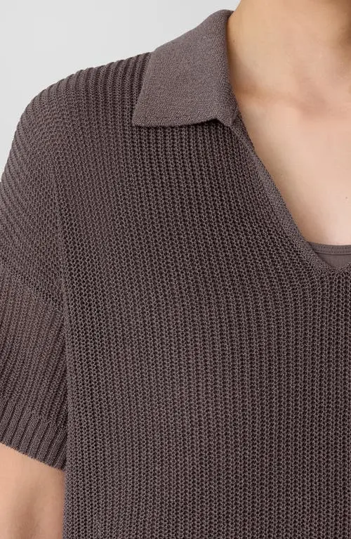 Eileen Fisher Polo Sweater Organic Cotton & Silk