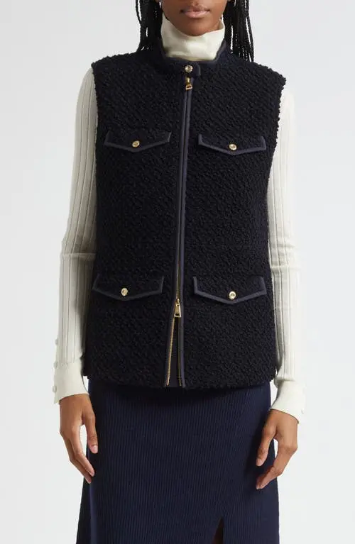 Moncler Fallavier Virgin Wool Down Vest - Dark Navy Blue