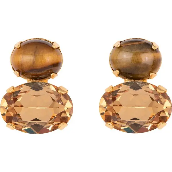 JENNIFER BEHR Yvette Drop Earrings - Tigers Eye