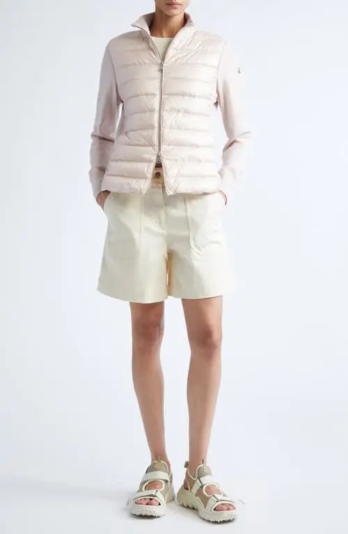 Moncler Wool Knit & Quilted Down Cardigan