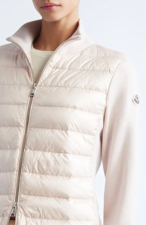 Moncler Wool Knit & Quilted Down Cardigan