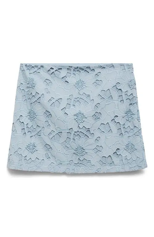 Mango Floral Embroidered Cotton Mini Skirt