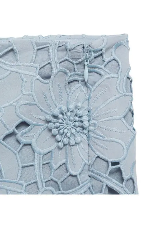 Mango Floral Embroidered Cotton Mini Skirt