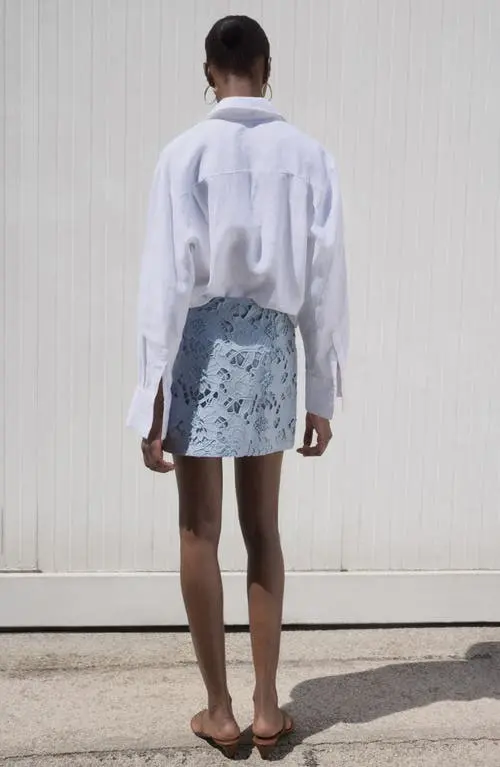 Mango Floral Embroidered Cotton Mini Skirt