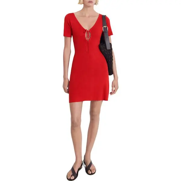 Mango Knit Minidress - Red
