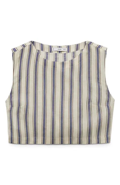 Mango Linen Crop Top - Ecru