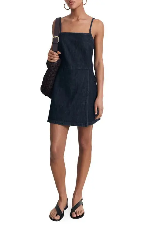 Mango Denim Skort Romper - Open Blue
