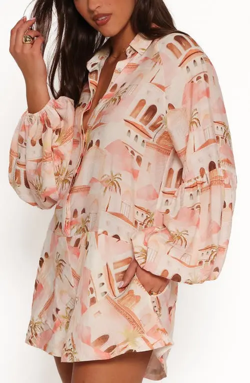 PETAL & PUP Landscape Print Long Sleeve Romper