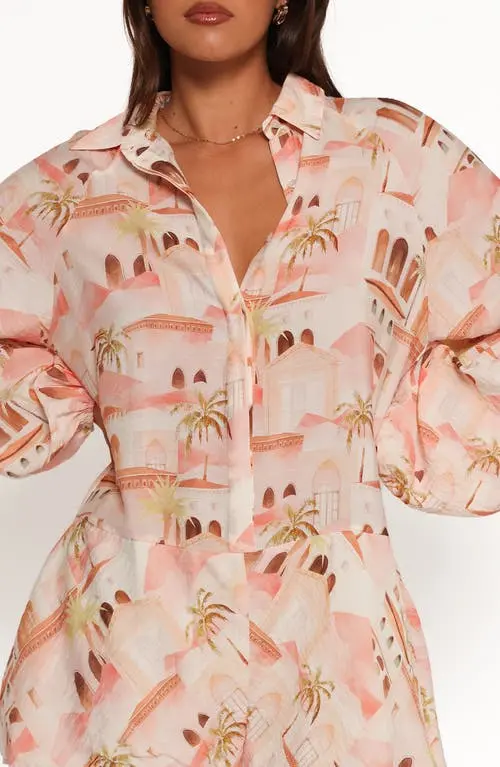 PETAL & PUP Landscape Print Long Sleeve Romper