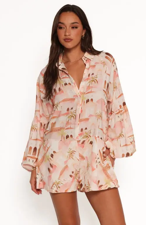 PETAL & PUP Landscape Print Long Sleeve Romper