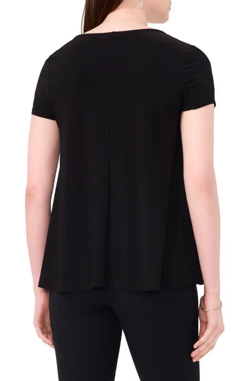 Chaus Split Hem Bateau Neck T-shirt - Rich Black 060
