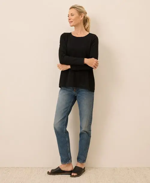 PACT Luxe Stretch Jersey Swing Long Sleeve Tee