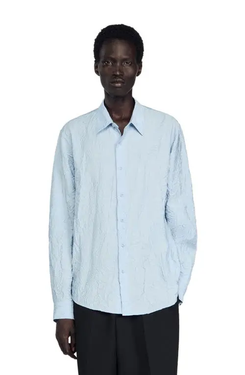 Sandro Crinkled Effect Shirt - Sky Blue