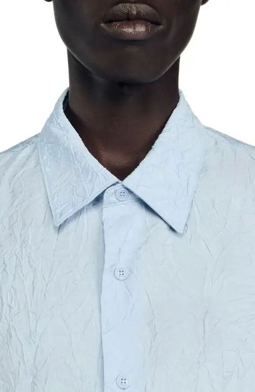 Sandro Crinkled Effect Shirt - Sky Blue