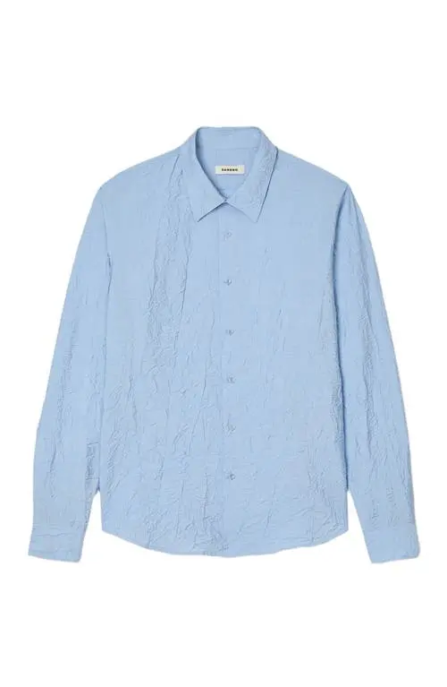 Sandro Crinkled Effect Shirt - Sky Blue