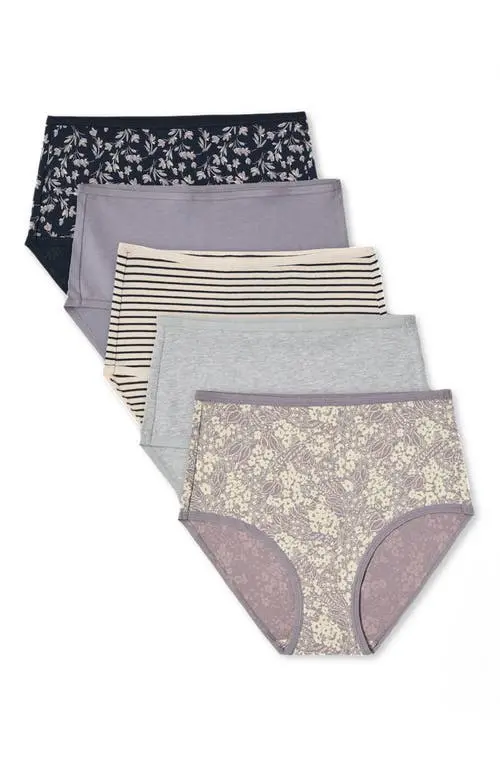 PACT Everyday High Rise Brief 5-pack - Lavender Petals