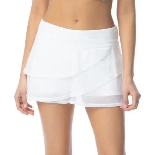 COCO REEF Sway Mesh Layer Swim Skort - White