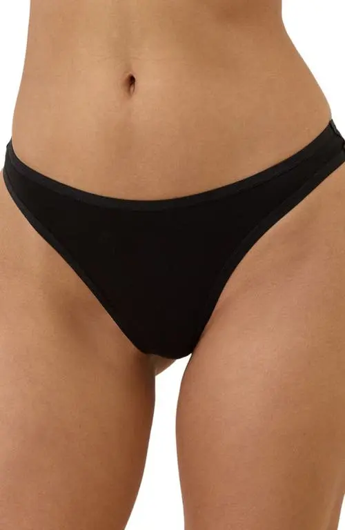PACT Everyday Mid Rise Thong 5-pack - Black