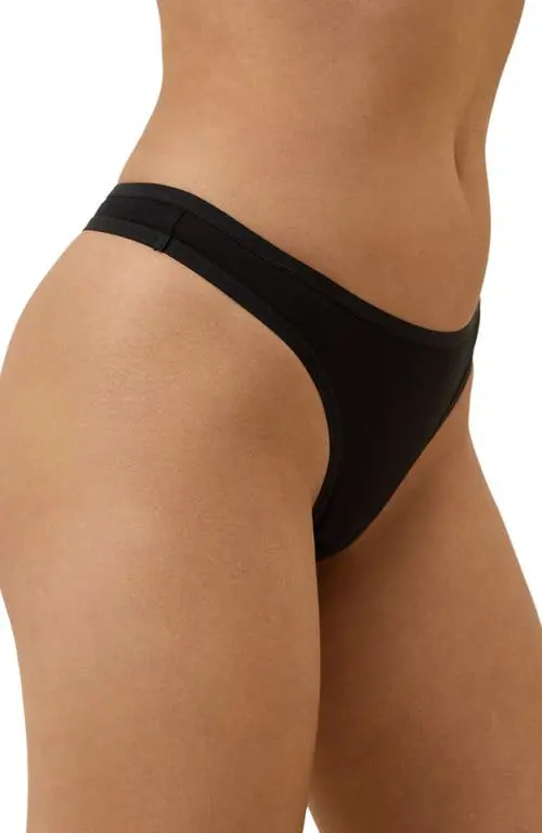 PACT Everyday Mid Rise Thong 5-pack - Black