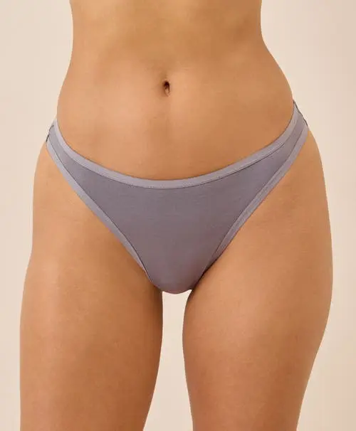 PACT Everyday Mid Rise Thong 5-pack - Lavender Petals