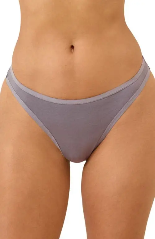 PACT Everyday Mid Rise Thong 5-pack - Lavender Petals