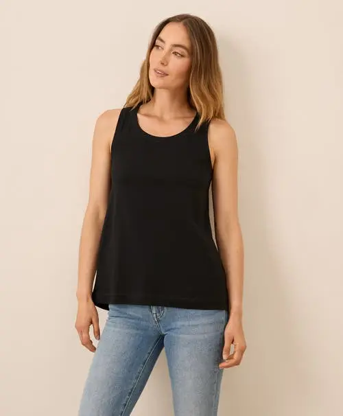 PACT Luxe Stretch Jersey Swing Tank - Black