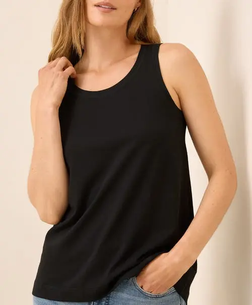 PACT Luxe Stretch Jersey Swing Tank - Black