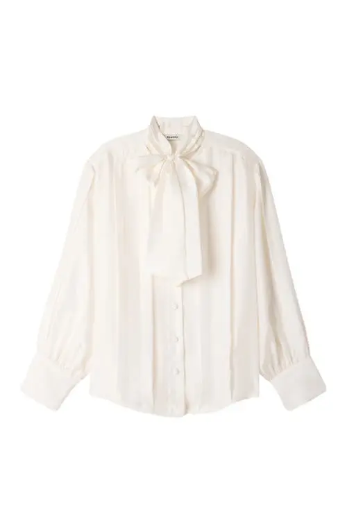 Sandro Silk Lavallière Blouse - Ecru
