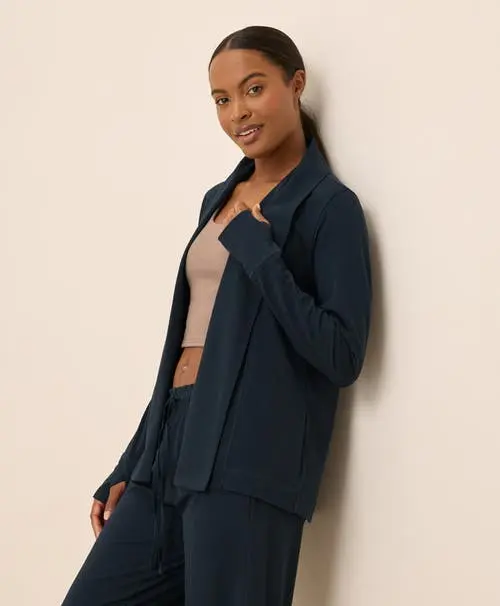 PACT Luxe Essential Swing Cardigan - Midnight Blue