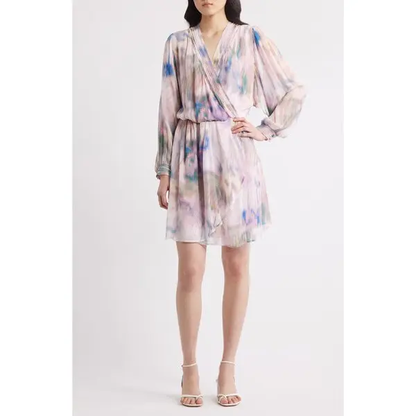 BOSS Printed Faux-wrap Dress - Open Misc